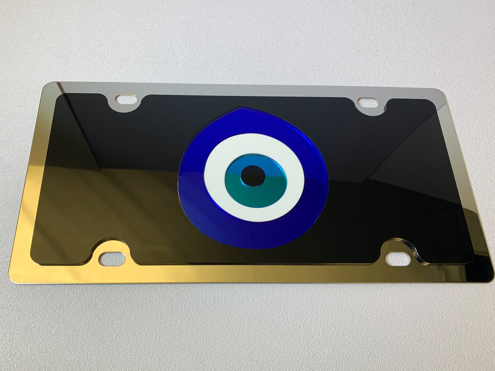 Evil Eye License Plate, High-quality Stainless Steel or Black Carbon ...