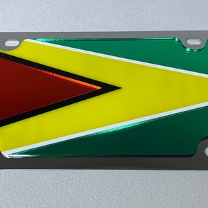 GUYANA Flag License Plate on STAINLESS STEEL (free Shipping) - Etsy
