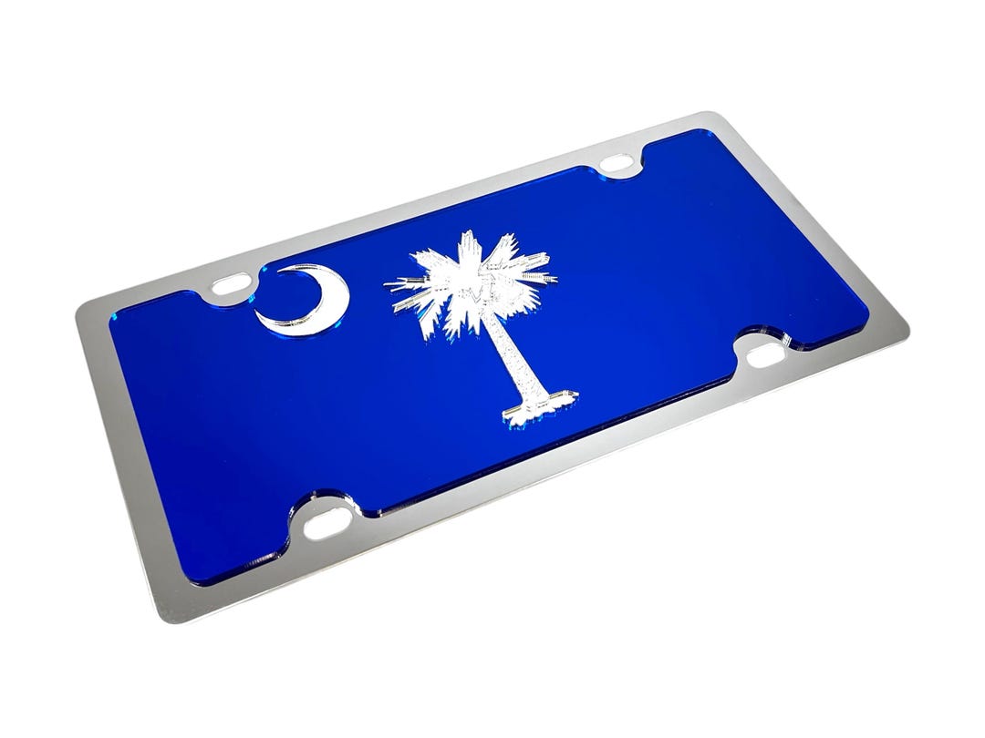 South Carolina Flag License Plate, High Quality Stainless Steel With ...