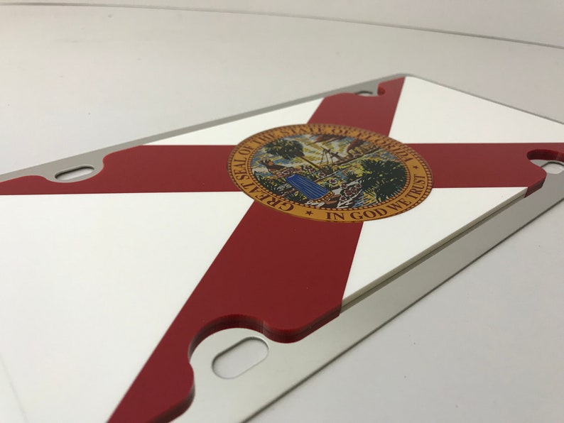 Florida State Flag License Plate High Quality Stainless Steel | Etsy