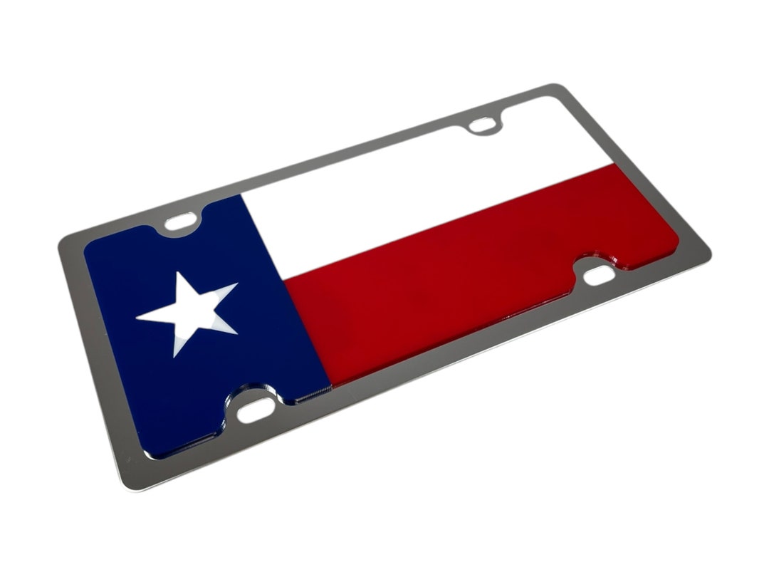Texas Flag License Plate on STAINLESS STEEL (free Shipping) - Etsy