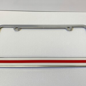 Thin RED Line License Plate Frame, Your Choice of a Black or Chrome ...