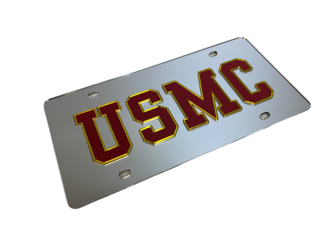 USMC License Plate, Laser-cut Acrylic With UV free Shipping - Etsy