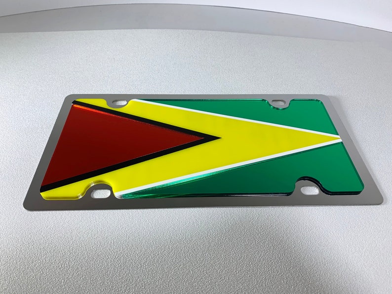 GUYANA Flag License Plate on STAINLESS STEEL (free Shipping) - Etsy