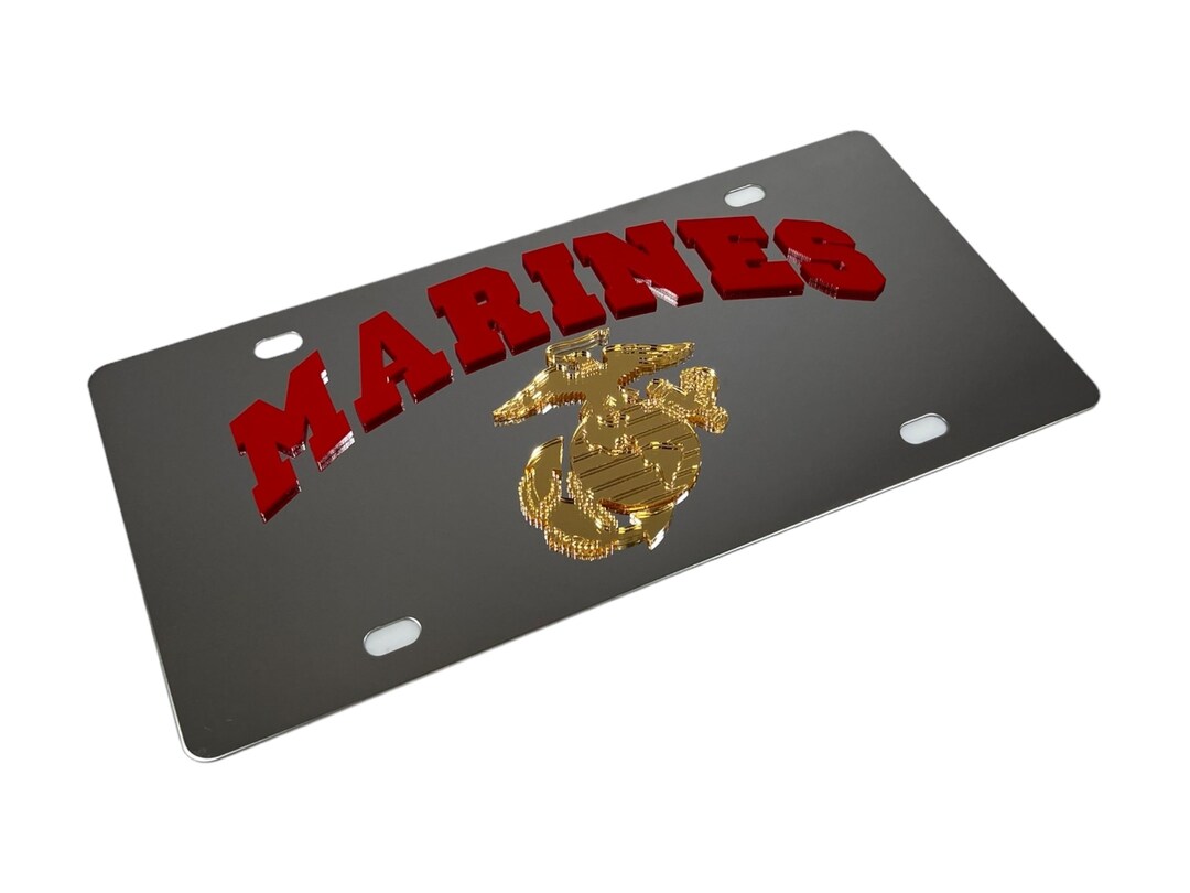 USMC "marines" License Plate, High-quality Stainless Steel With Acrylic ...