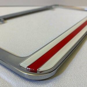 Thin RED Line License Plate Frame, Your Choice of a Black or Chrome ...
