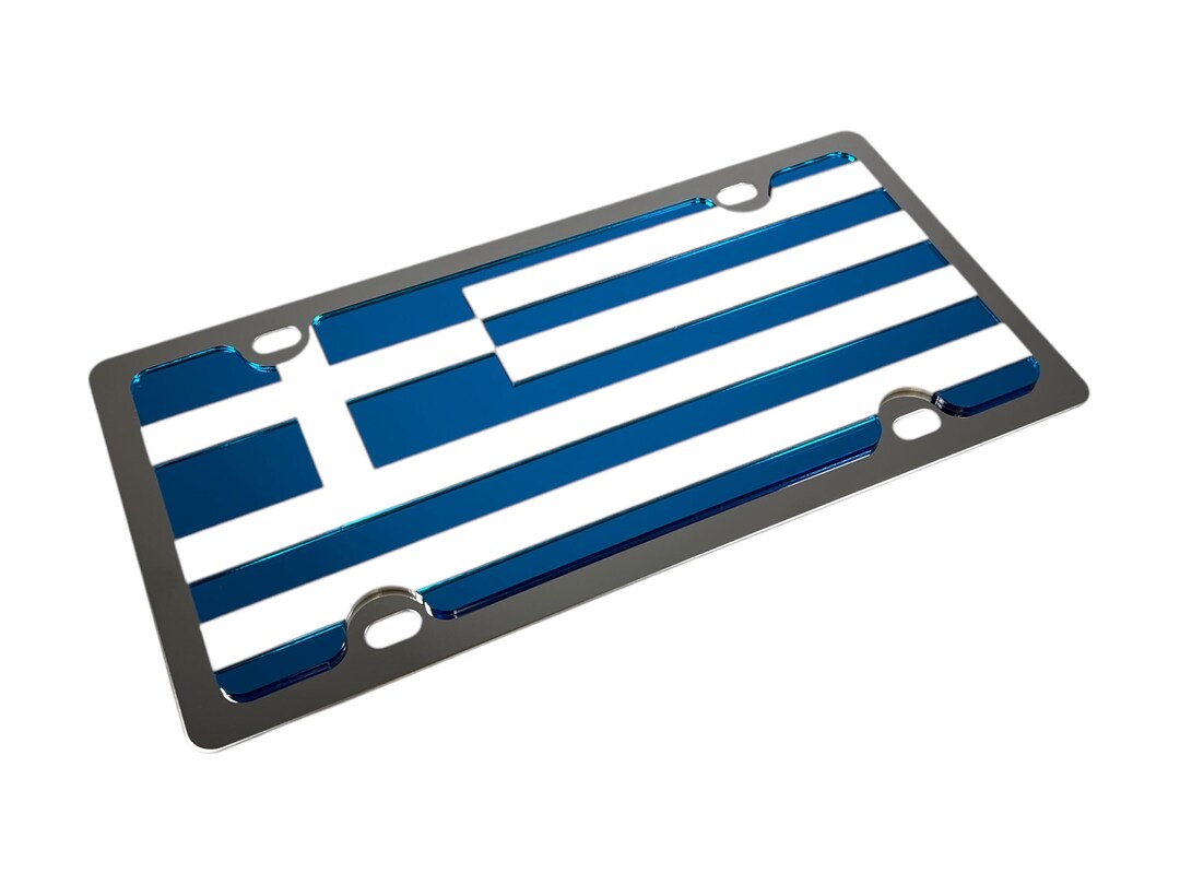 GREECE Flag License Plate on STAINLESS STEEL (free Shipping) - Etsy
