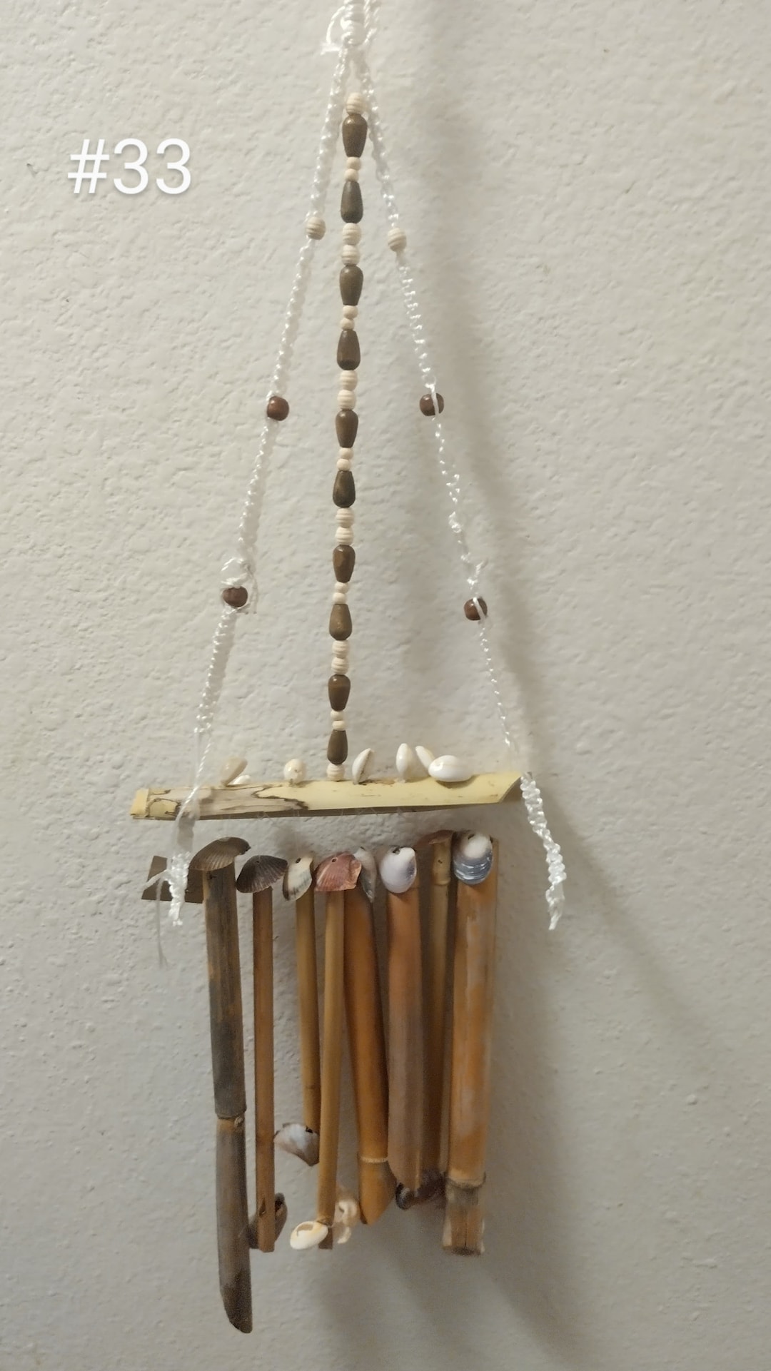 Small Macrame Bamboo Seashells Wind Chimes Wall Hanging Mobile - Etsy
