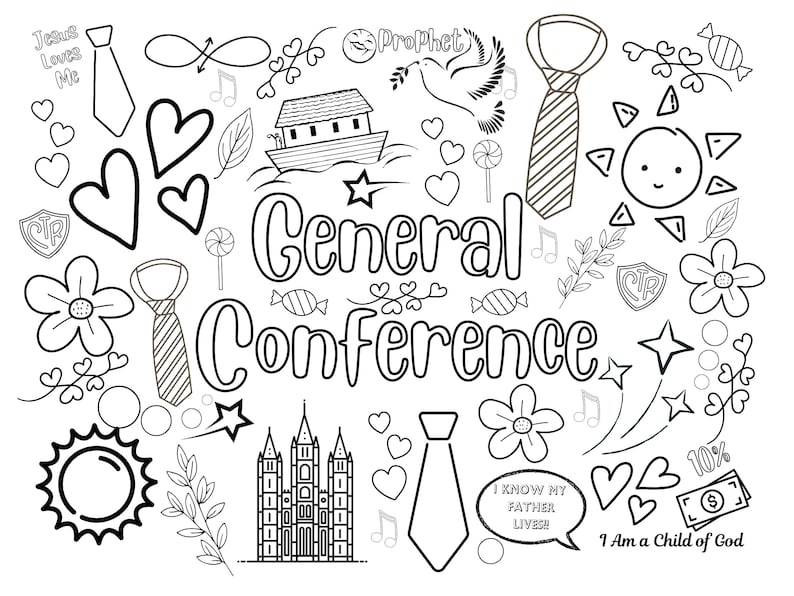 General Conference Coloring Poster, Digital Download, Coloring Page ...