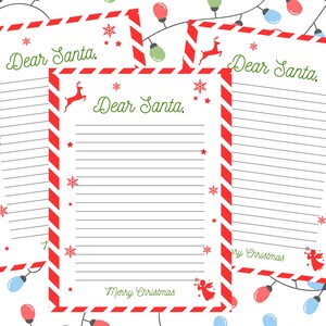 Dear Santa Letter, Printable Santa Letter, Digital Download, Merry ...