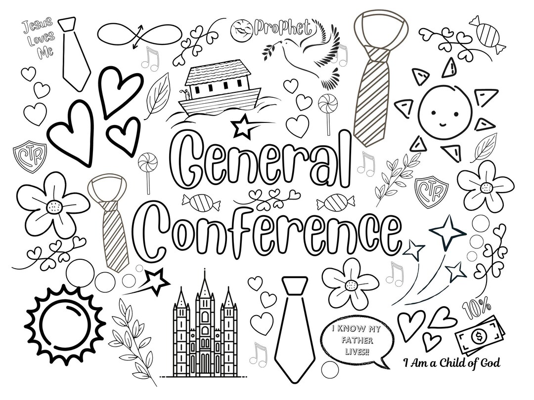 General Conference Coloring Poster, Digital Download, Coloring Page ...