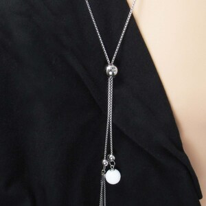 Adjustable Slide Sweater Necklace, Women's Necklace, 304 Stainless ...