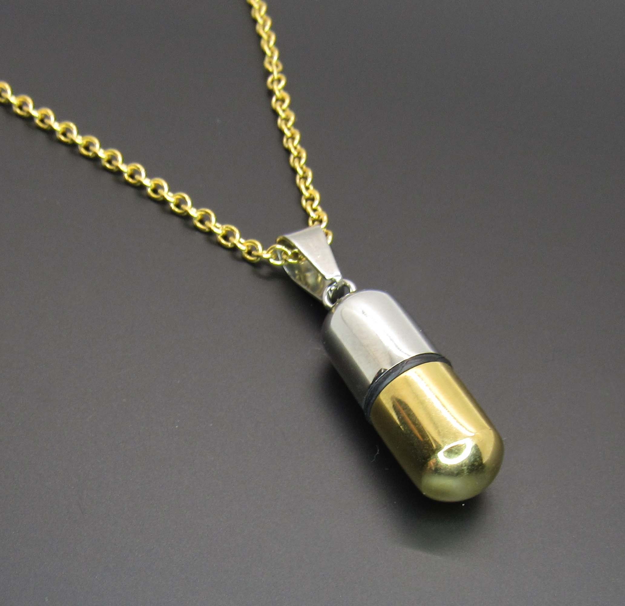 Stainless Steel Pill Capsule with rubber ring, Water tight Stash ...