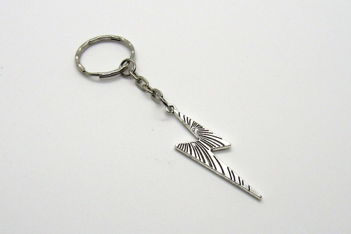 Lightning Bolt Pendant Key Ring, Bolt Charm Key Chain, Thunder Bolt Key ...