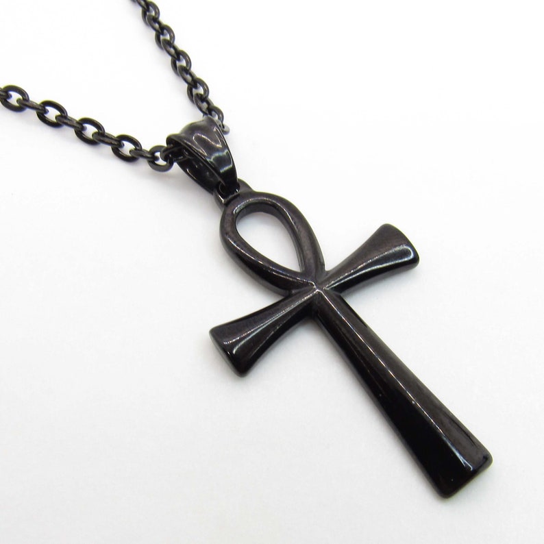 Gunmetal Black Stainless Steel Ankh Pendant Hypo Allergenic - Etsy