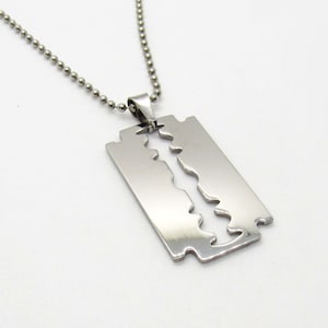 Stainless Steel Razor Blade Pendant, Hypo Allergenic Jewelry, Razor ...