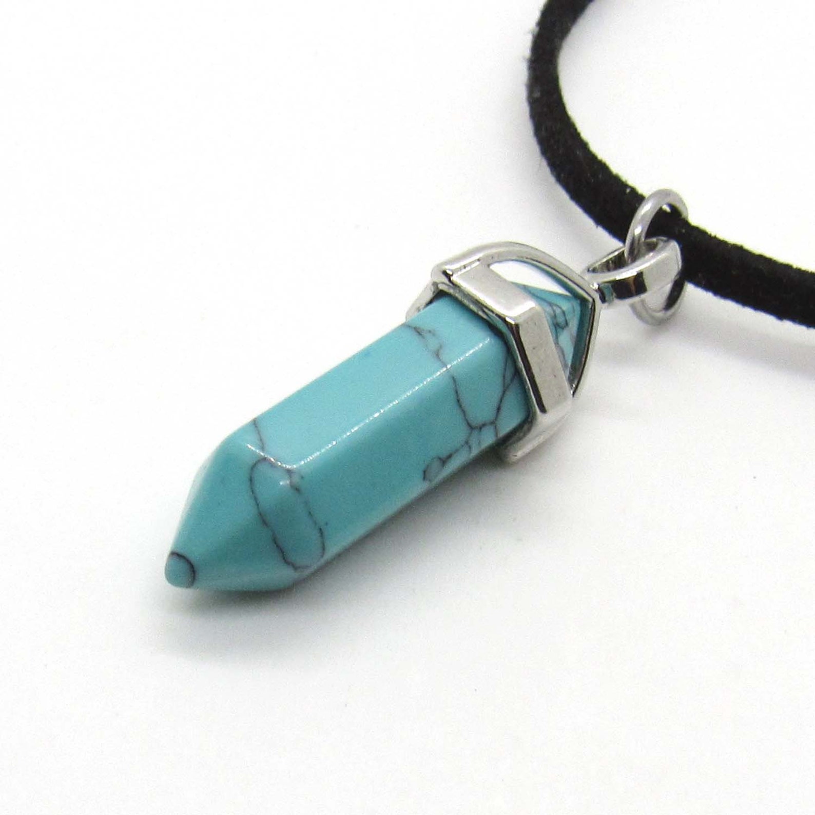 Faceted Bullet Cut Green Turquoise Gemstone Pendant Synthetic | Etsy