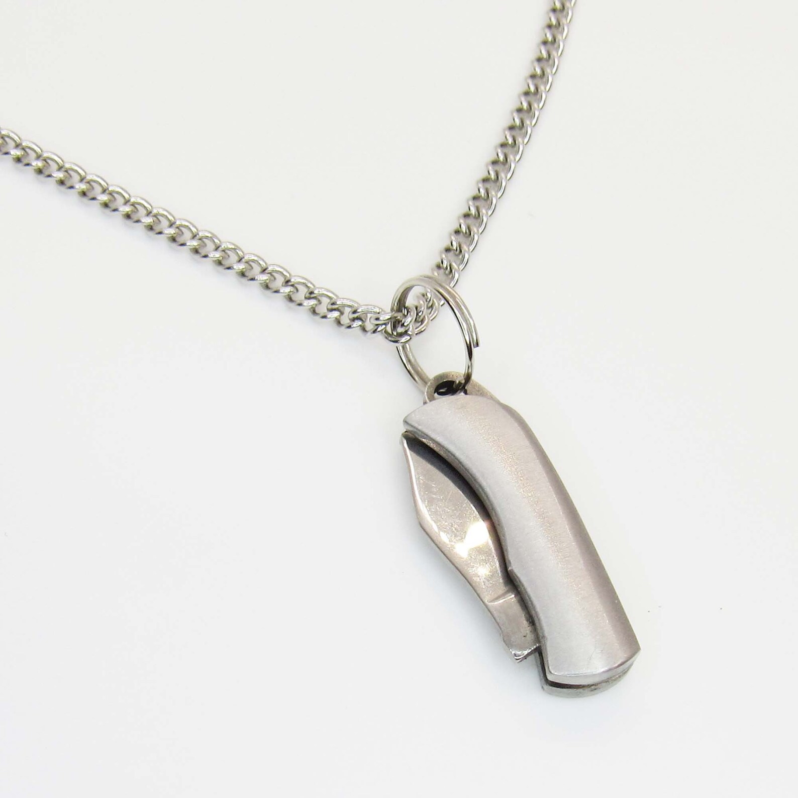 Mini Stainless Steel Pocket Knife Pendant Necklace Silver | Etsy