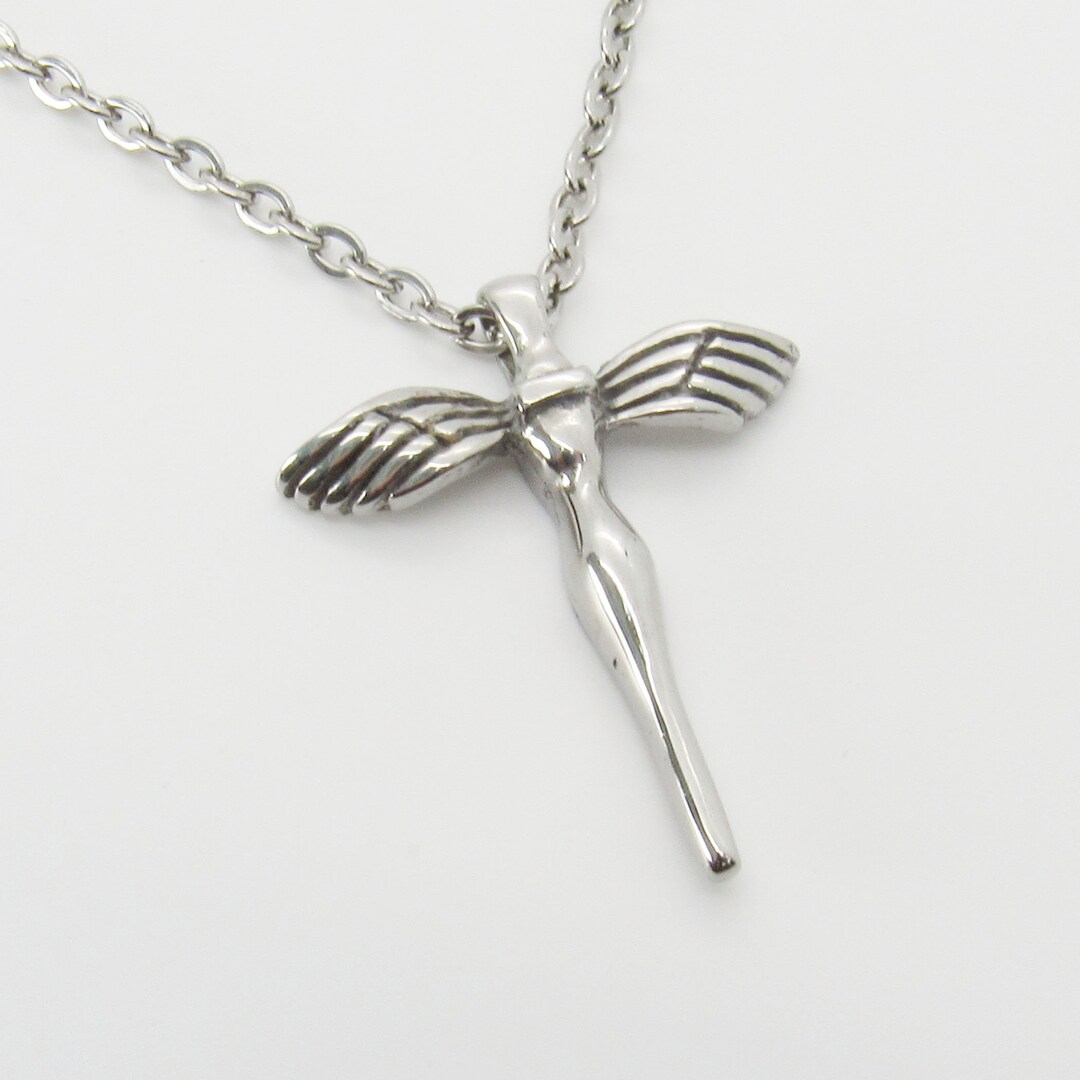 Stainless Steel Fairy Pendant Necklace, Men's Necklace, Fantasy Jewelry ...