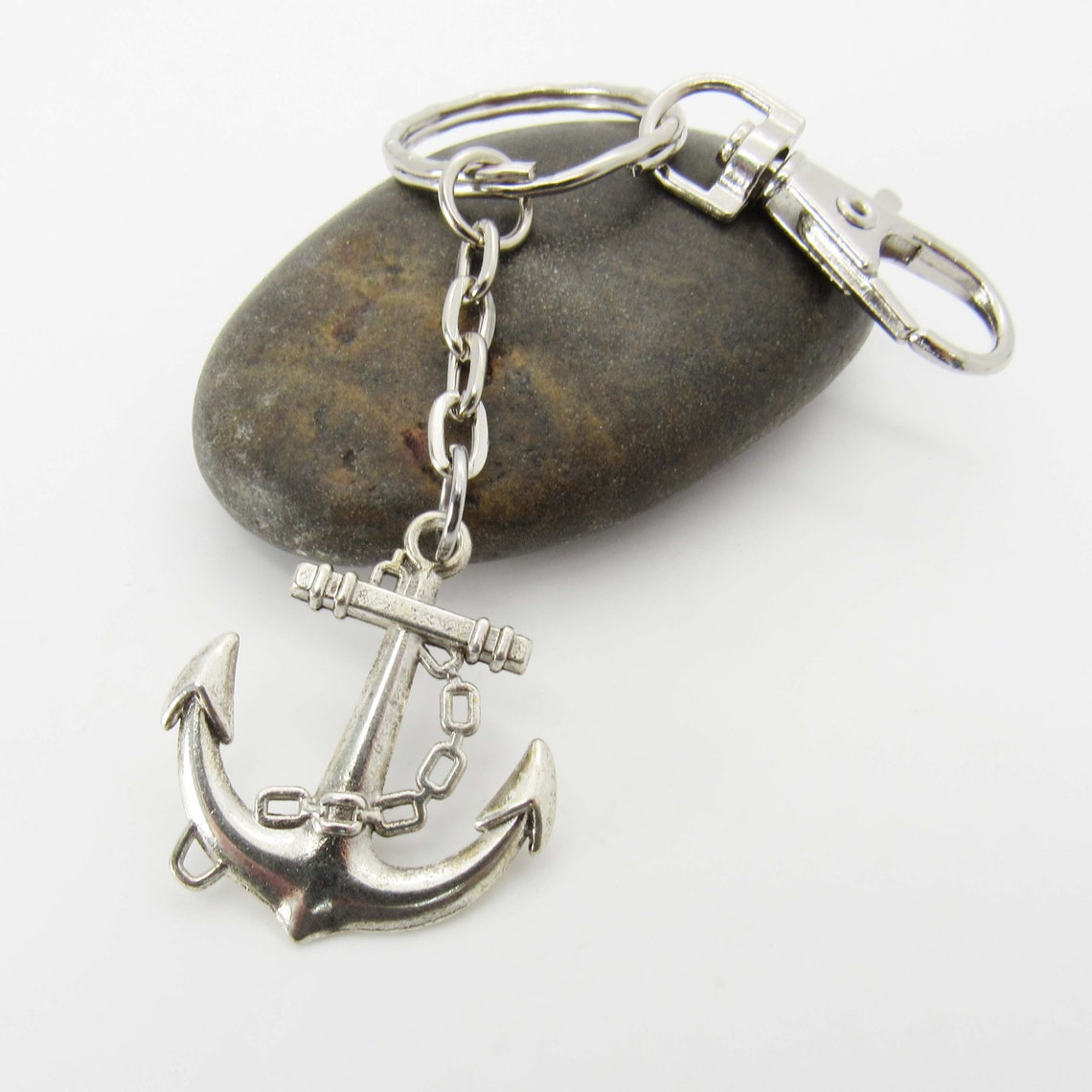 Anchor Keychain, Anchor Pendant Key Ring, Anchor Lanyard, Nautical ...