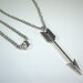 Large Arrow Pendant Necklace, Archer Pendant, Antique Silver Arrow ...