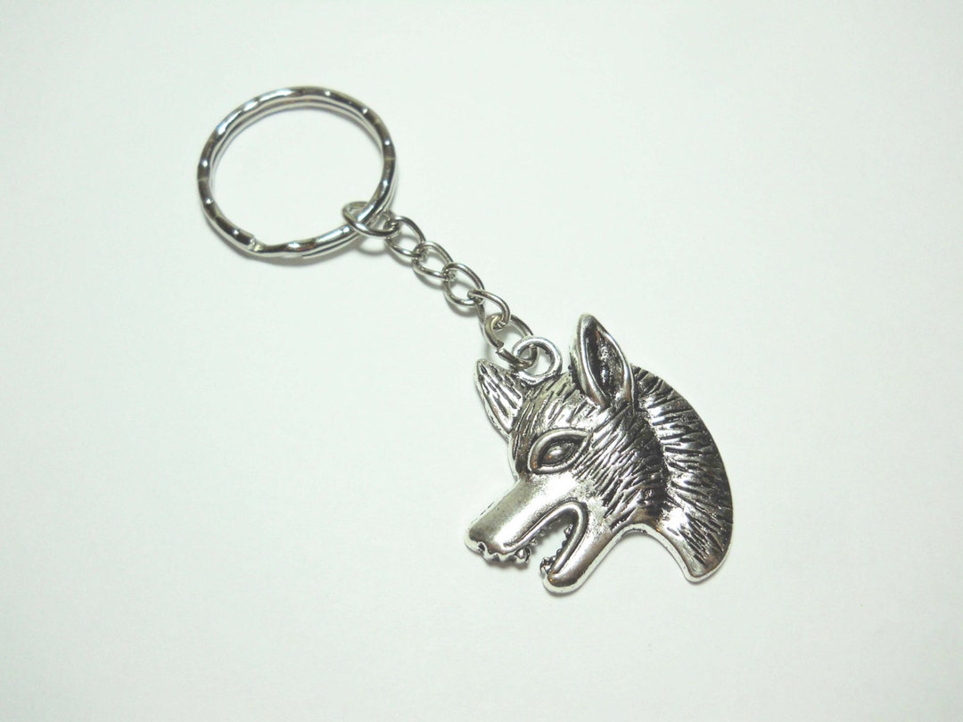 Wolf Pendant Keychain, Wolf Keyring, Wolf Lanyard, Animal Pendant ...