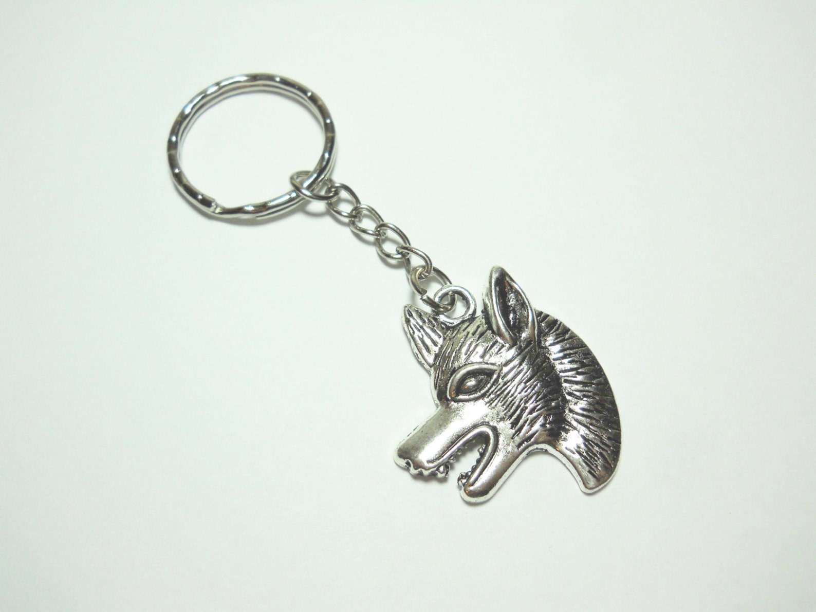 Wolf Pendant Keychain, Wolf Keyring, Wolf Lanyard, Animal Pendant ...