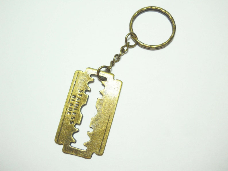 Razor Blade Keychain Razor Blade Key Ring Razor Blade - Etsy