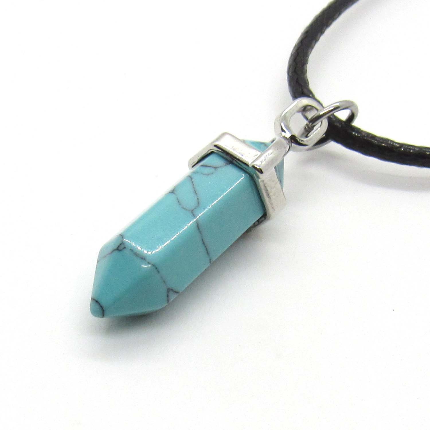 Faceted Bullet Cut Green Turquoise Gemstone Pendant Synthetic | Etsy