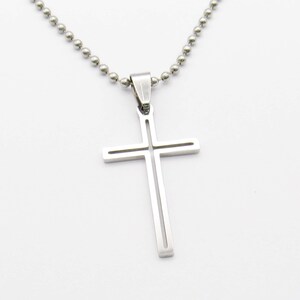 201 Stainless Steel Open Cross Pendant Necklace, Men's Cross Necklace ...