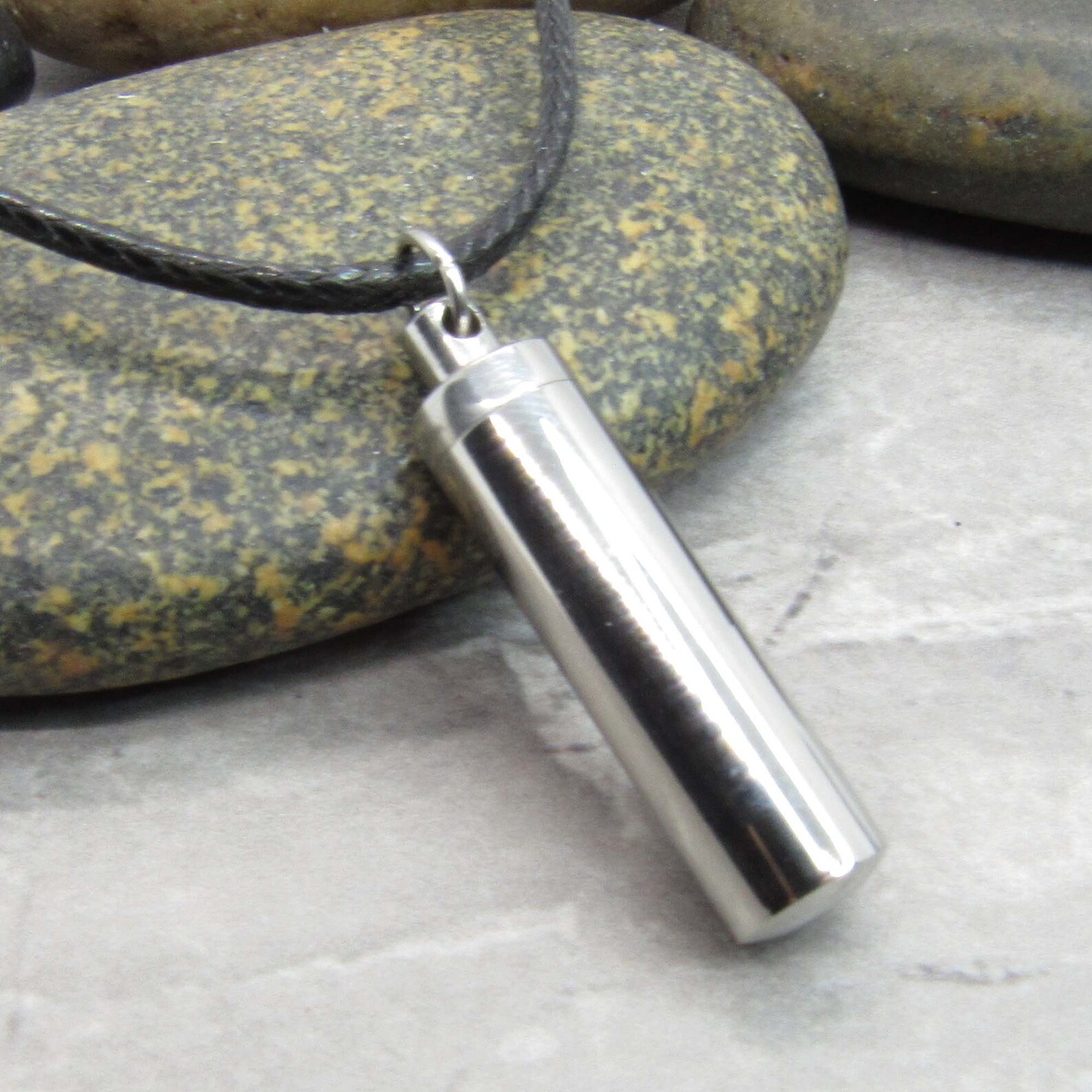 Stainless Steel Column Locket With Screw Lid Necklace | Etsy