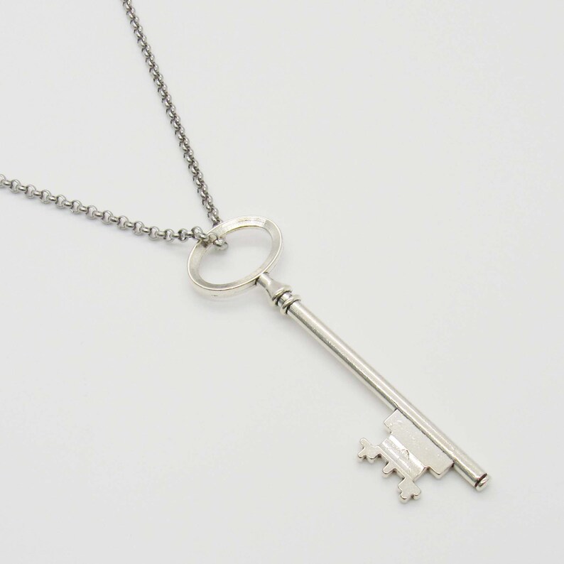 Old Fashioned Key Pendant Antique Silver Tone Large Antique - Etsy