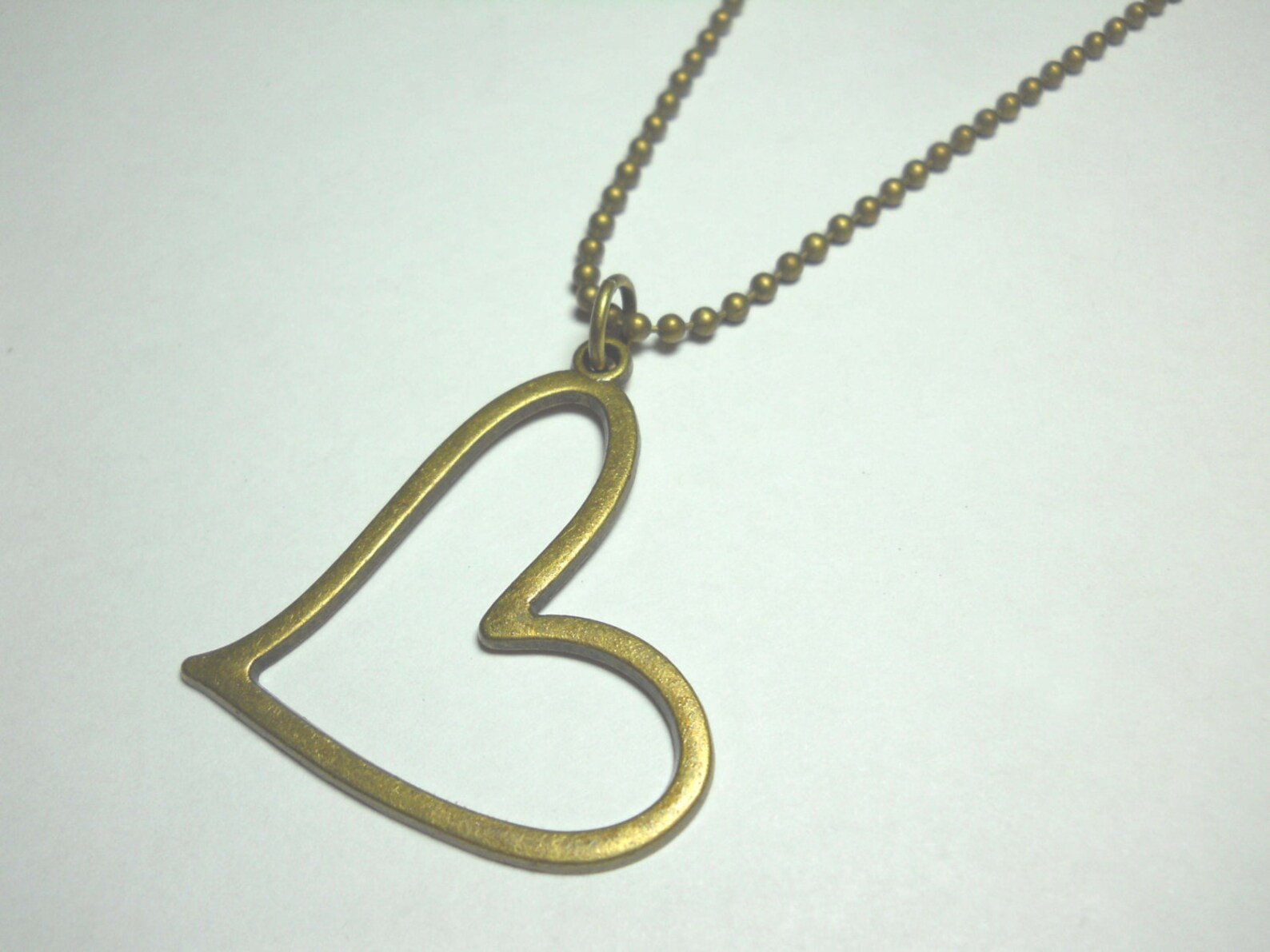 Large Heart Pendant Necklace, Open Heart Pendant, Women's Necklace ...