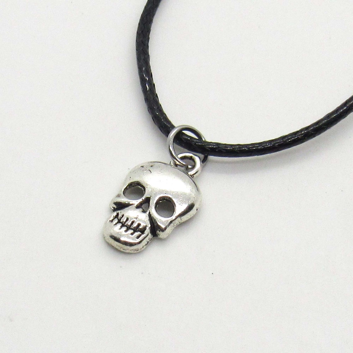 Skull Charm Pendant Necklace, Halloween Skull Charm, Men's Necklace ...