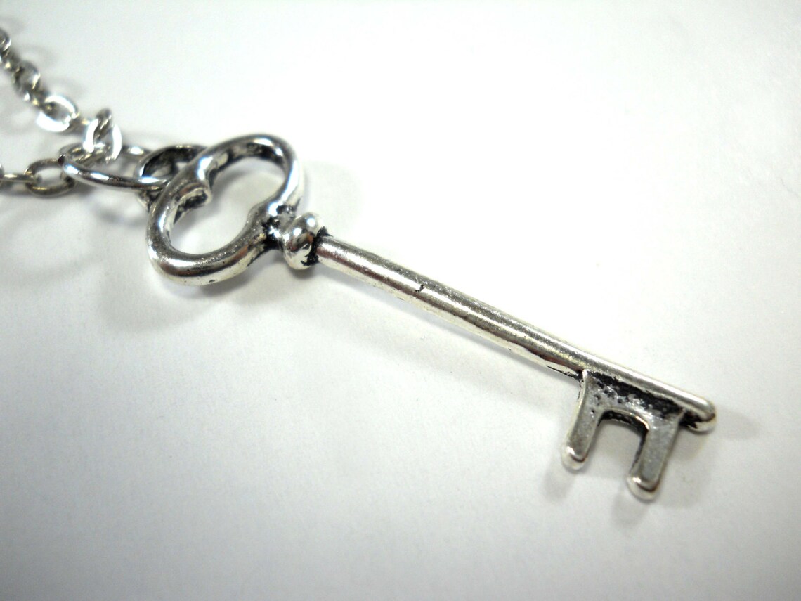 Vintage Style Antique Silver Key Pendant Antique Silver Tone | Etsy
