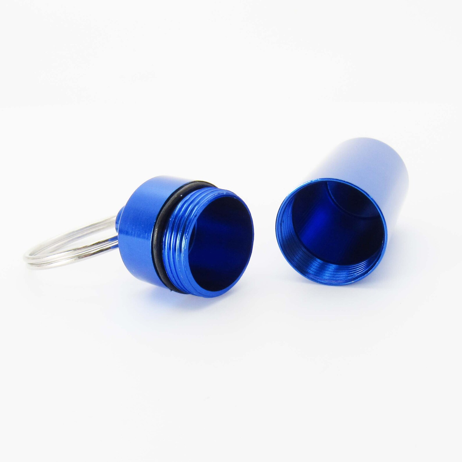 Blue Aluminum Column Pill Bottle Key Ring, Pill Bottle Key Ring, Water ...