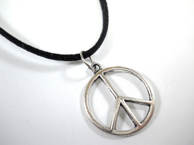 Peace Sign Pendant Necklace Peace Symbol Peace Pendant | Etsy