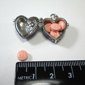 Red Heart Wish Box With Hinged Lid, Brass With Enamel Color, Pill Box ...