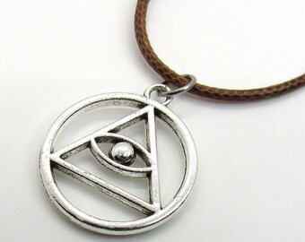 Triangle All Seeing Eye Pendant Necklace Antique Silver | Etsy