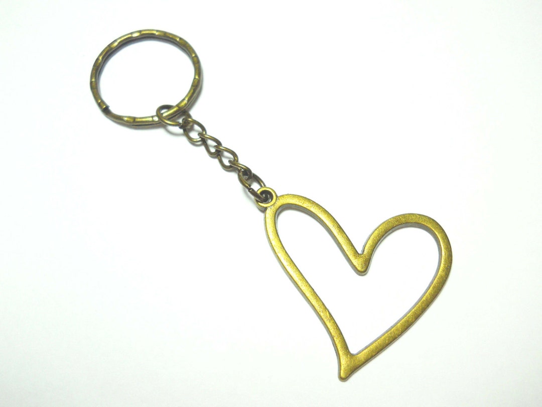 Llavero de encanto de corazón, Llavero colgante de corazón, Cordón de ...
