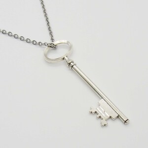 Old Fashioned Key Pendant, Antique Silver Tone, Large Antique Silver ...