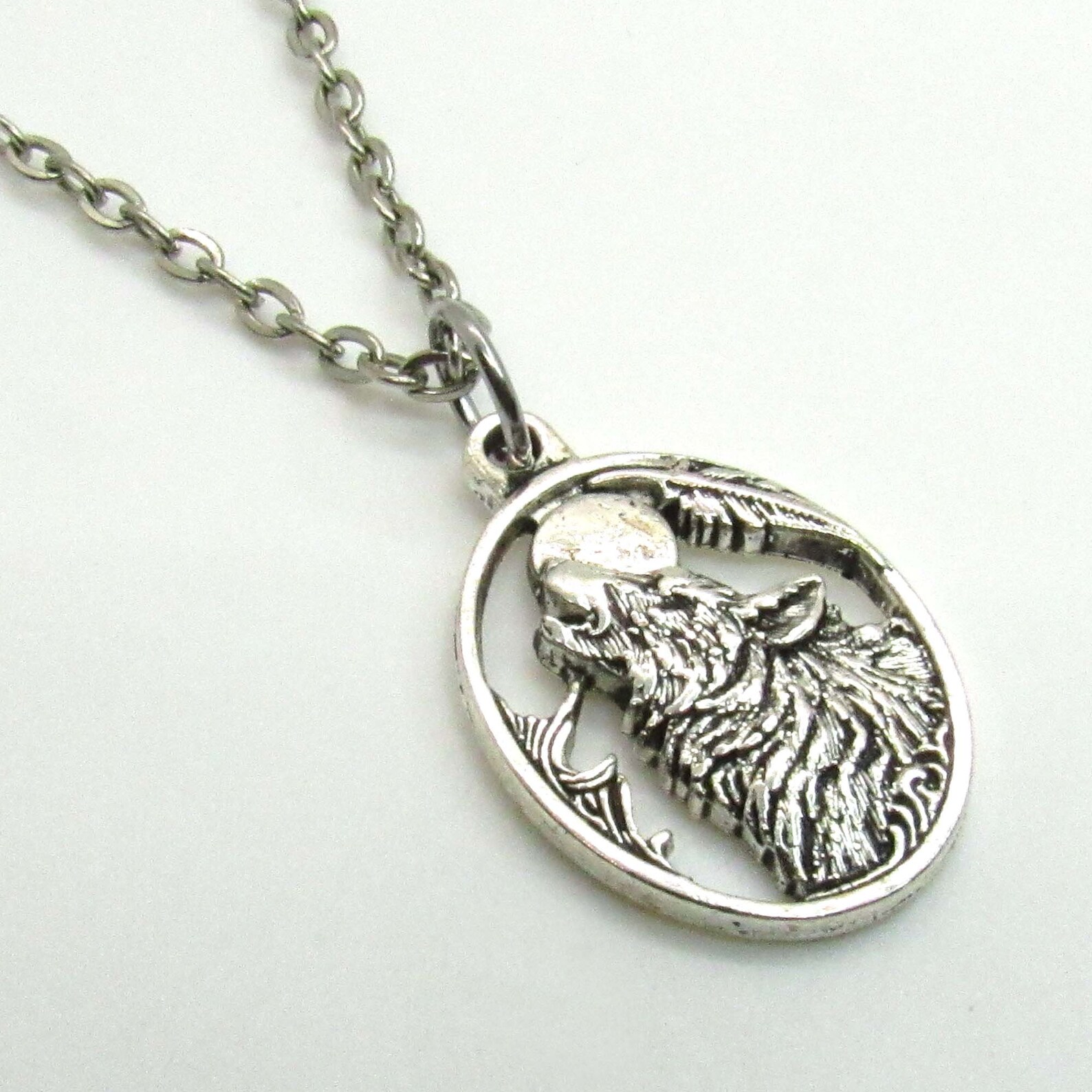 Wolf Charm Necklace, Wolf Pendant, Wolf Jewelry, Wolf Necklace, Wolves ...