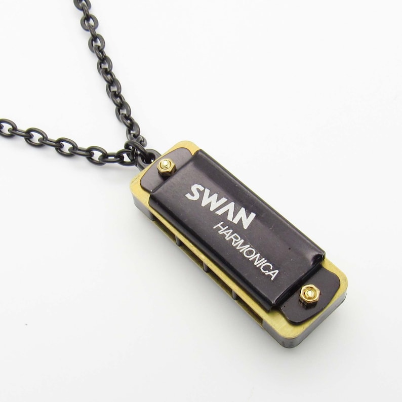 Mini Black Vintage Style Harmonica Necklace Retro Black Mini - Etsy