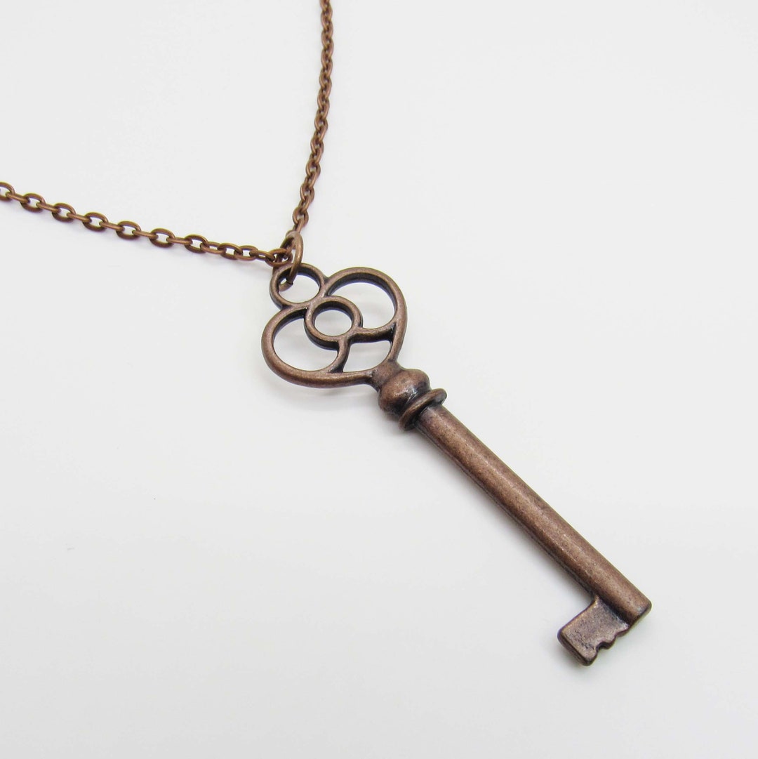 Vintage Style Copper Key Pendant, Copper Alloy Key Charm, Men's ...