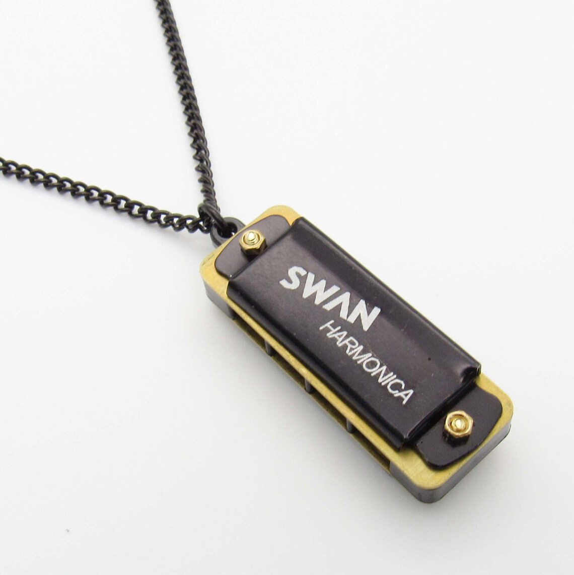 Mini Black Vintage Style Harmonica Necklace Retro Black Mini - Etsy