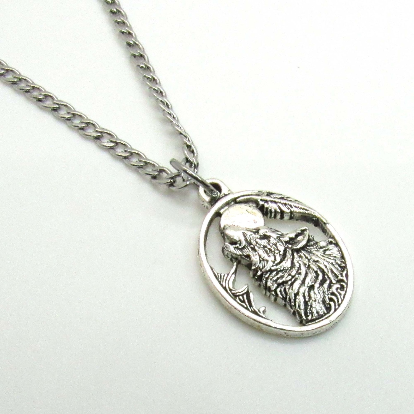 Wolf Charm Necklace Wolf Pendant Wolf Jewelry Wolf | Etsy