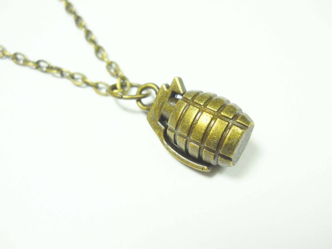 Hand Grenade Pendant, Military Necklace, Men's Necklace, Weapon Jewelry ...