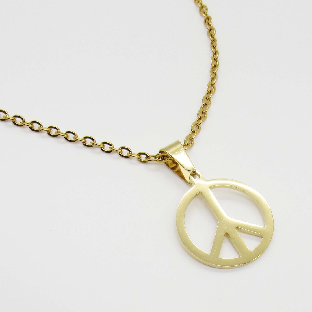 Stainless Steel Peace Symbol Pendant, Hypo Allergenic Jewelry, Peace ...