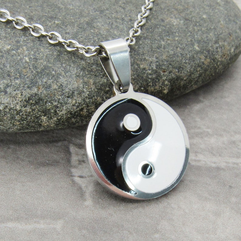 Stainless Steel Yin Yang Pendant Necklace, Hypo Allergenic Jewelry, Men ...