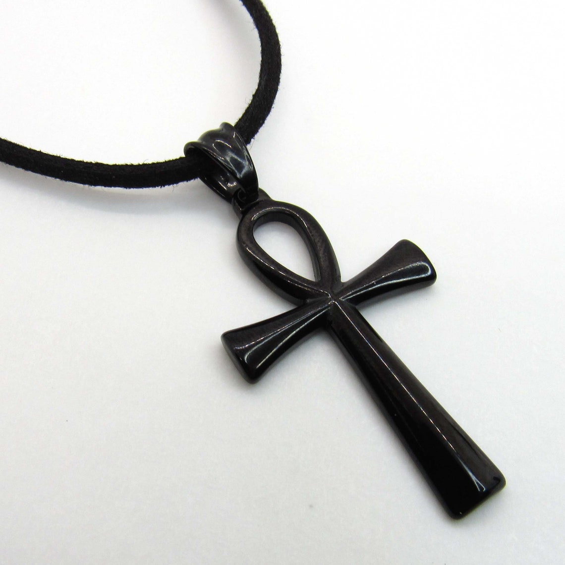 Gunmetal Black Stainless Steel Ankh Pendant Hypo Allergenic - Etsy